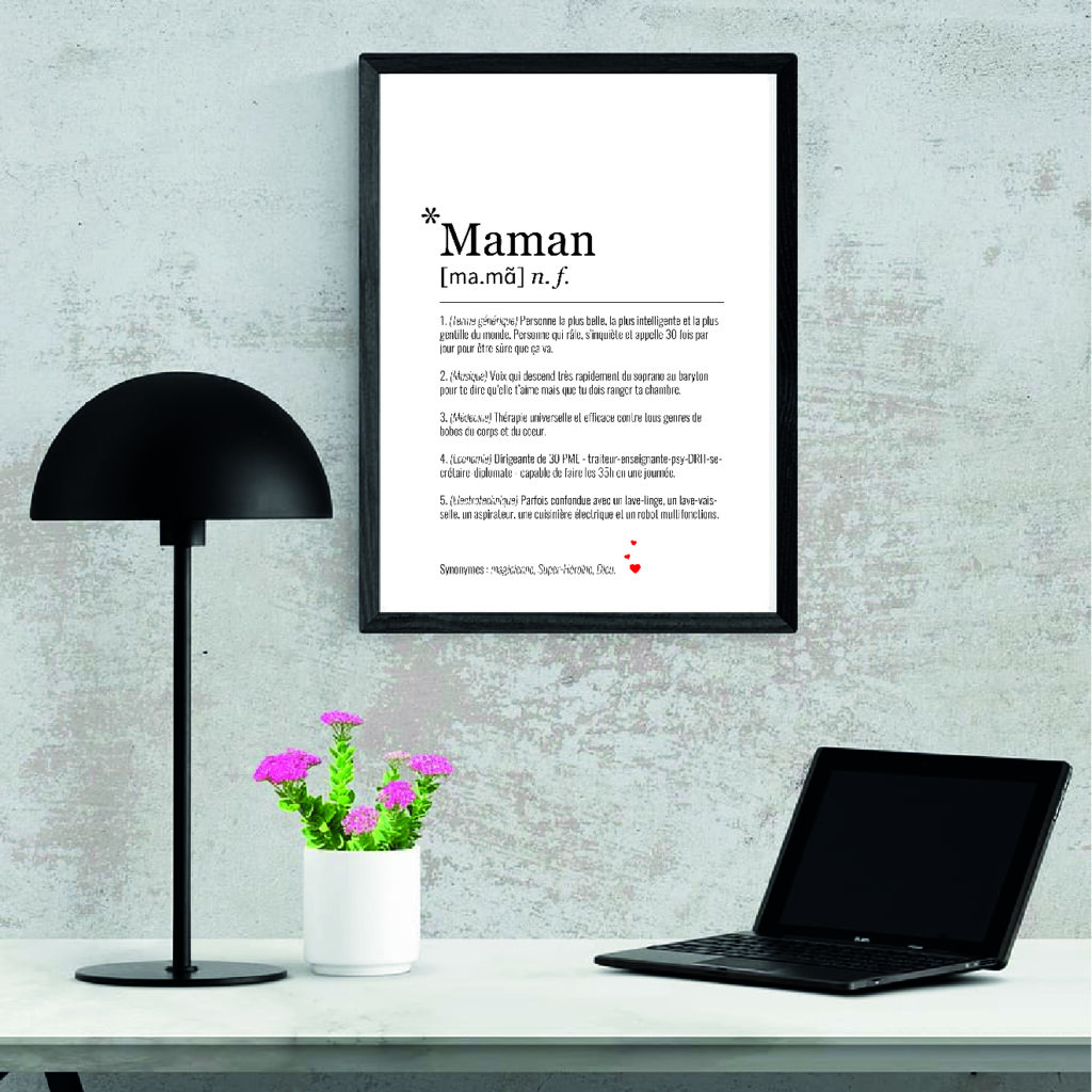 Poster / affiche Maman définition (fête des mères, anniversaire)